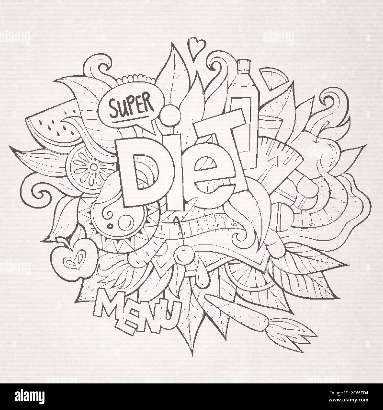 Diet hand lettering and doodles elements Stock Vector Image & Art - Alamy