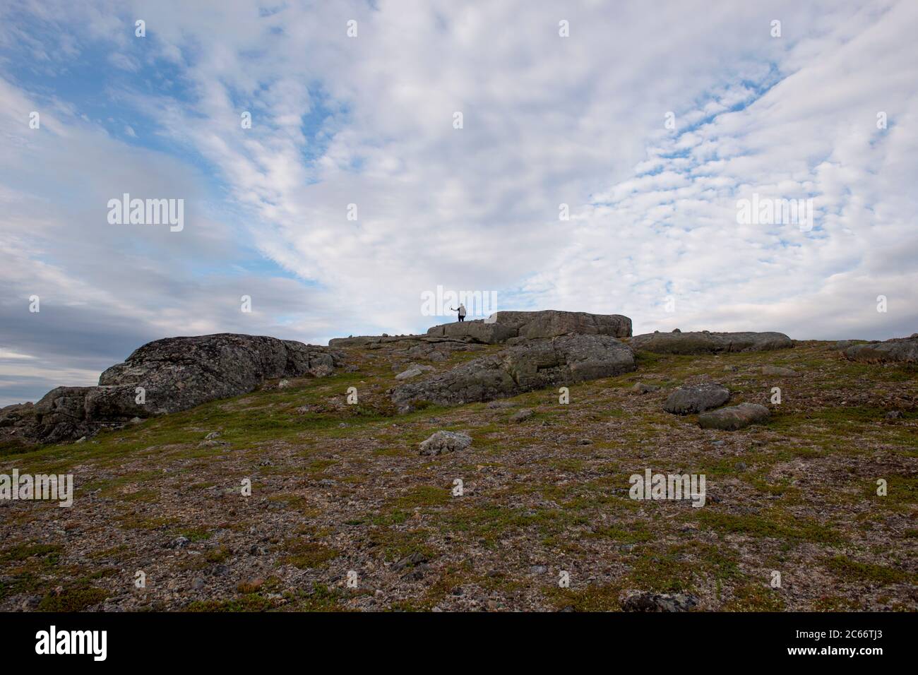 Hiker at the top of the fell, Lapland, Finland Stock Photo - Alamy