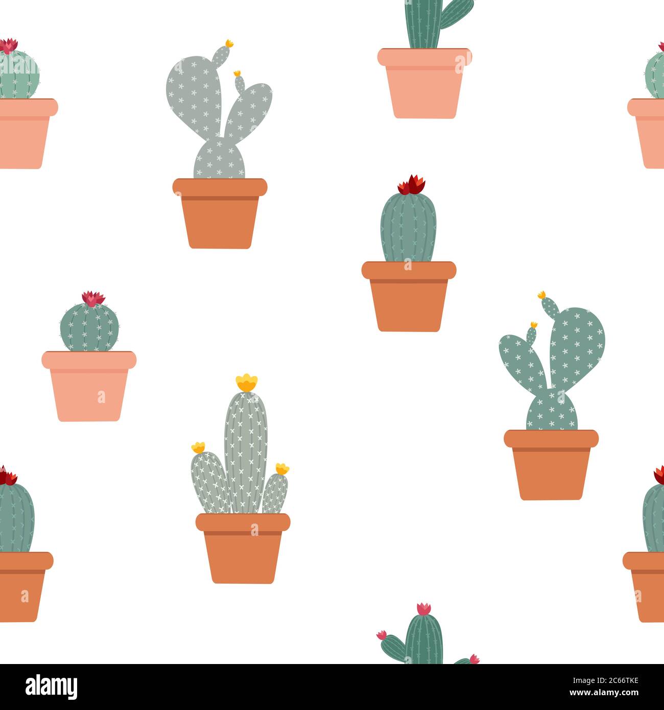 Cactus Natural Seamless Pattern Background Vector Illustration Stock ...