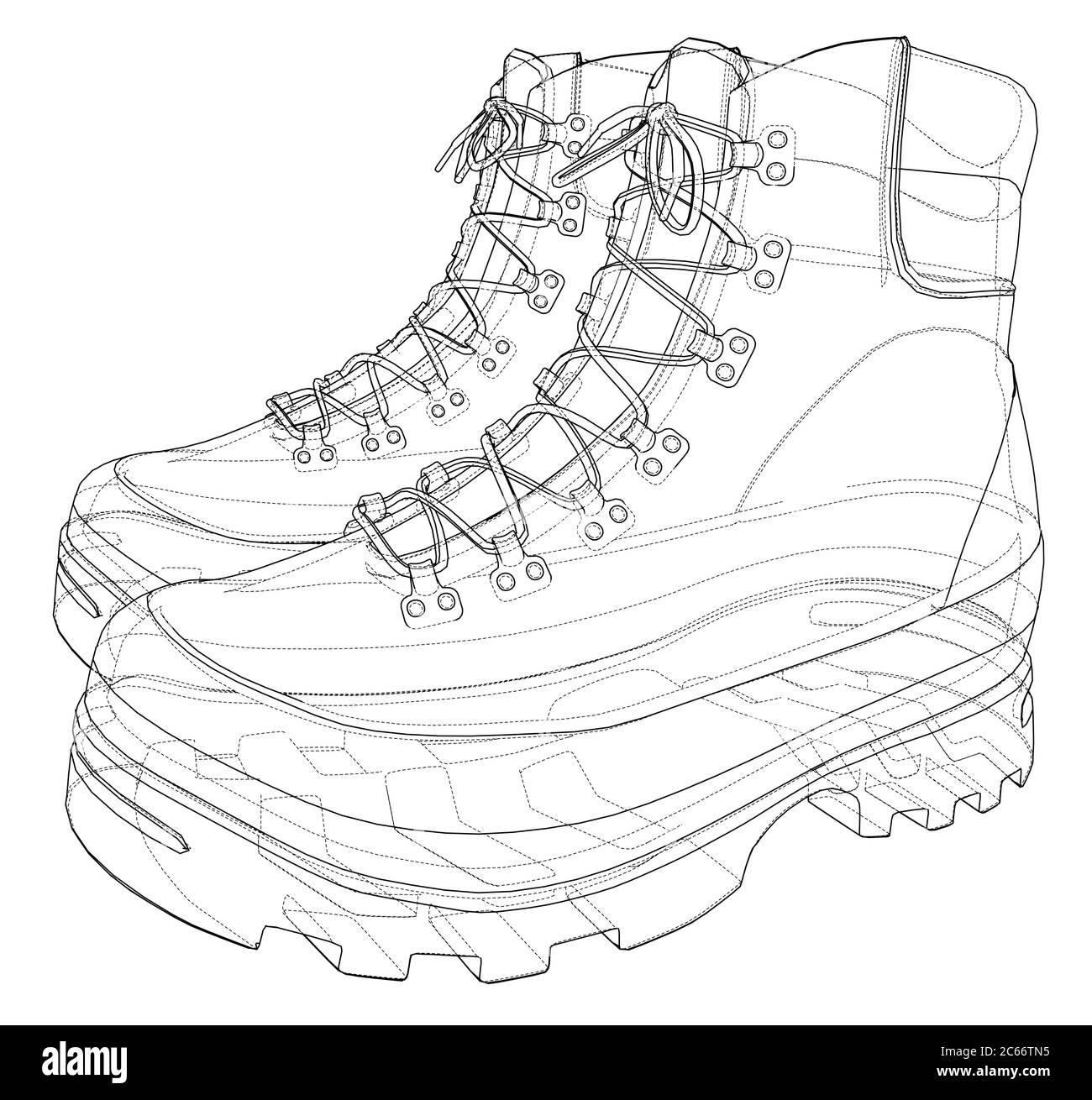 Mens boot concept. 3D illustration Stock Photo - Alamy