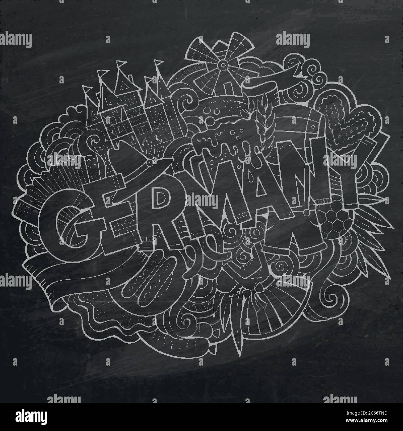 Cartoon cute doodles Germany illustration Stock Vector Image & Art - Alamy