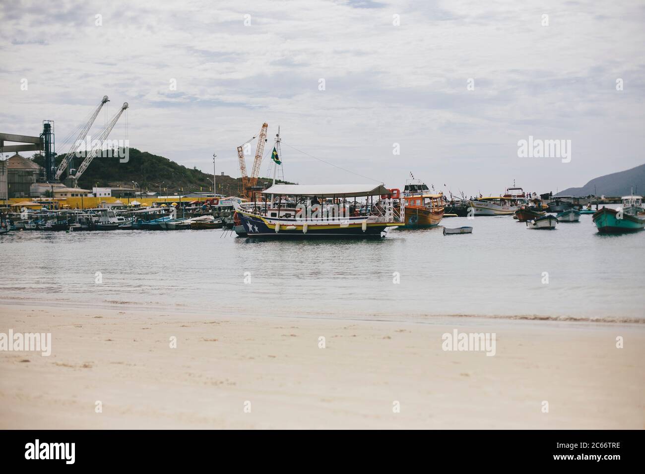 boats in the shore of Brazilian beach Stock Photo - Alamy
