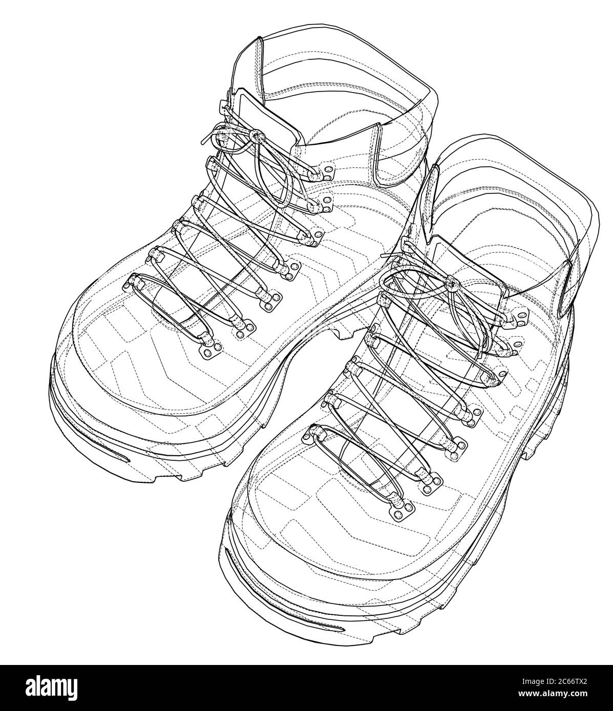 Mens boot concept. 3D illustration Stock Photo - Alamy