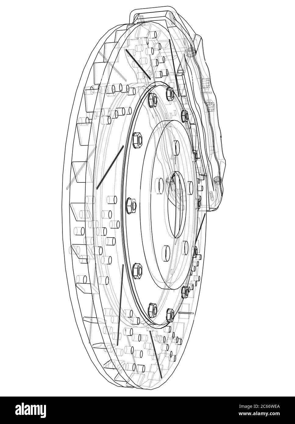 Brake disc outline. 3D illustration Stock Photo - Alamy