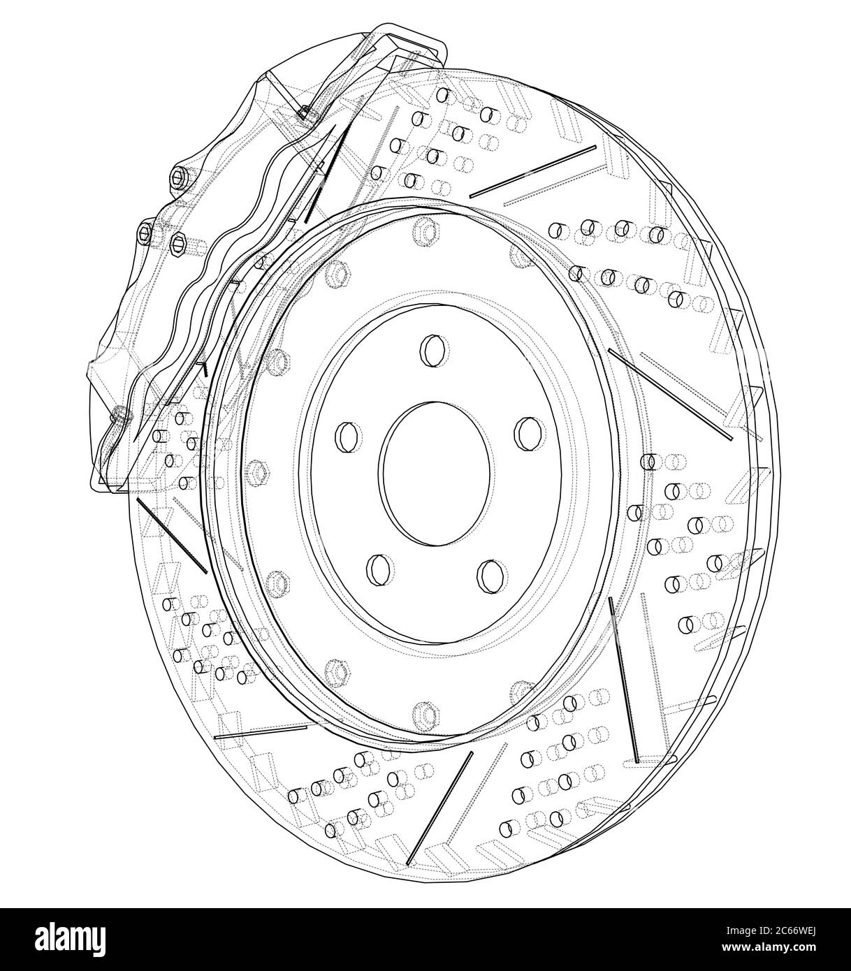 Brake disc outline. 3D illustration Stock Photo - Alamy