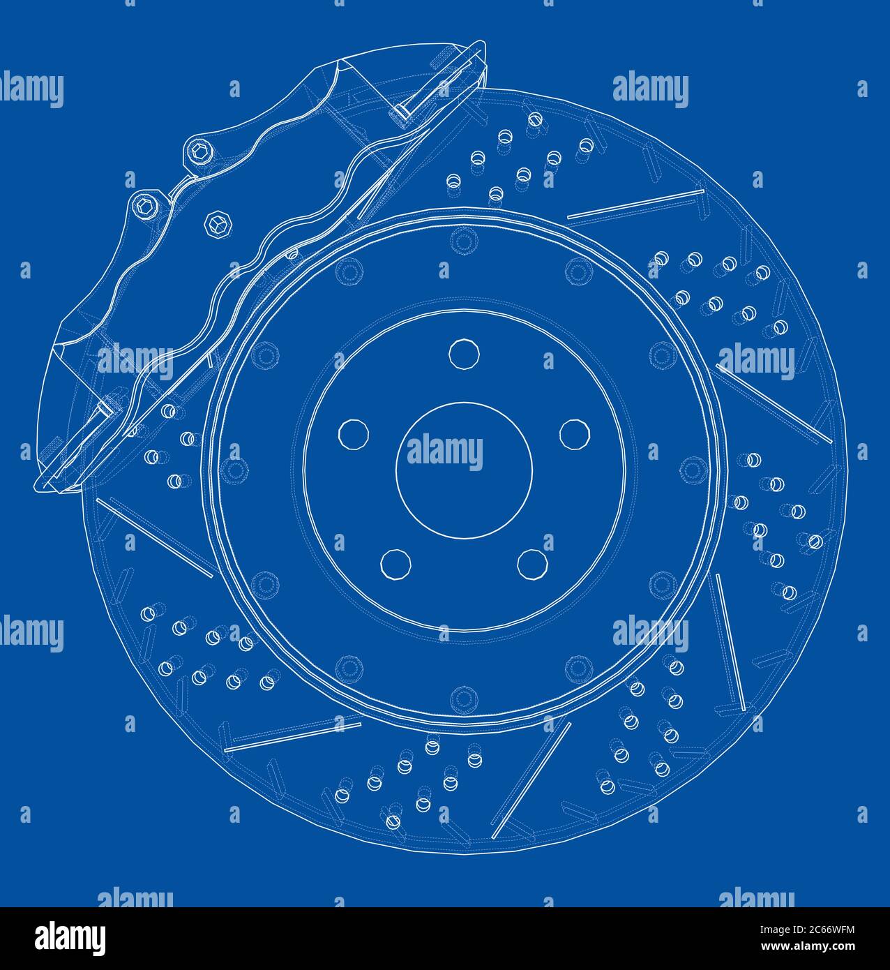 Brake disc outline. 3D illustration Stock Photo - Alamy