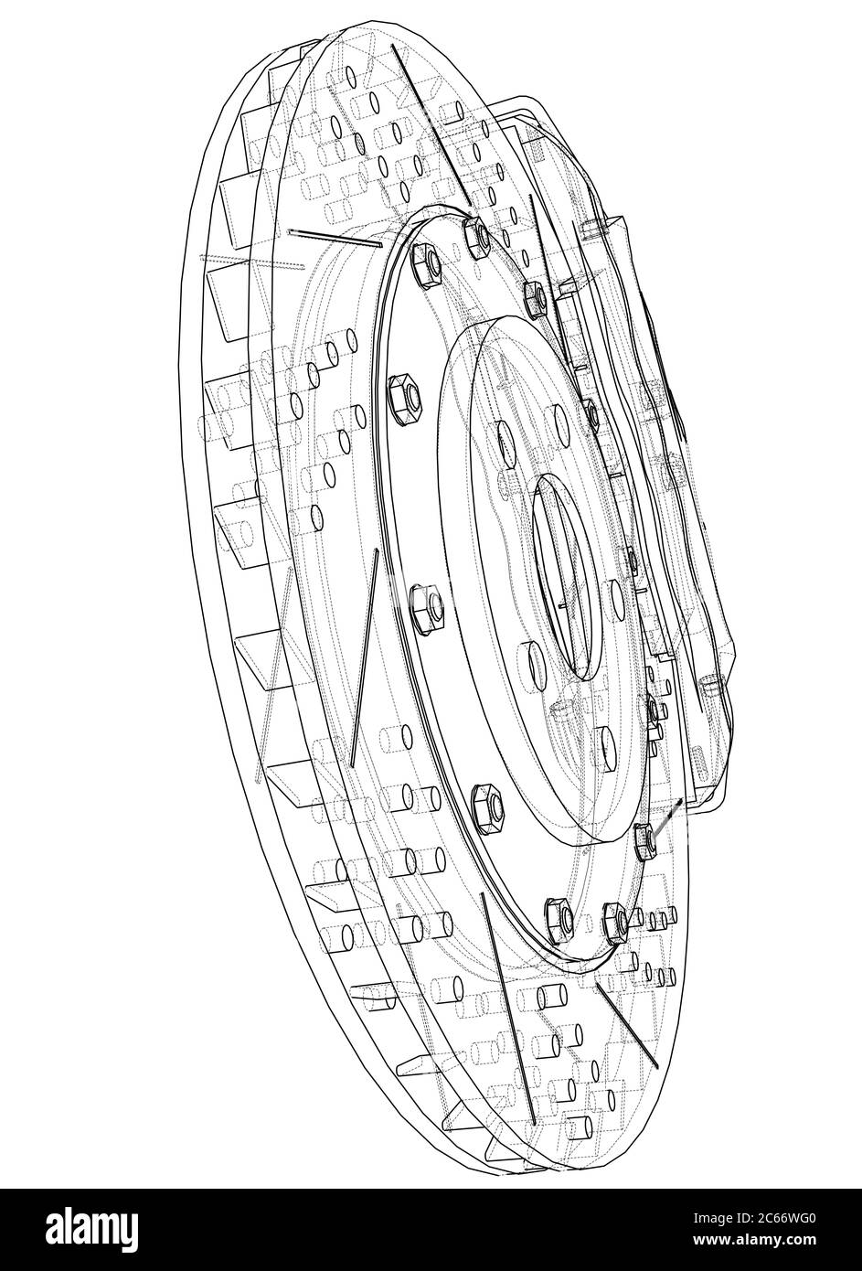 Brake disc outline. 3D illustration Stock Photo - Alamy