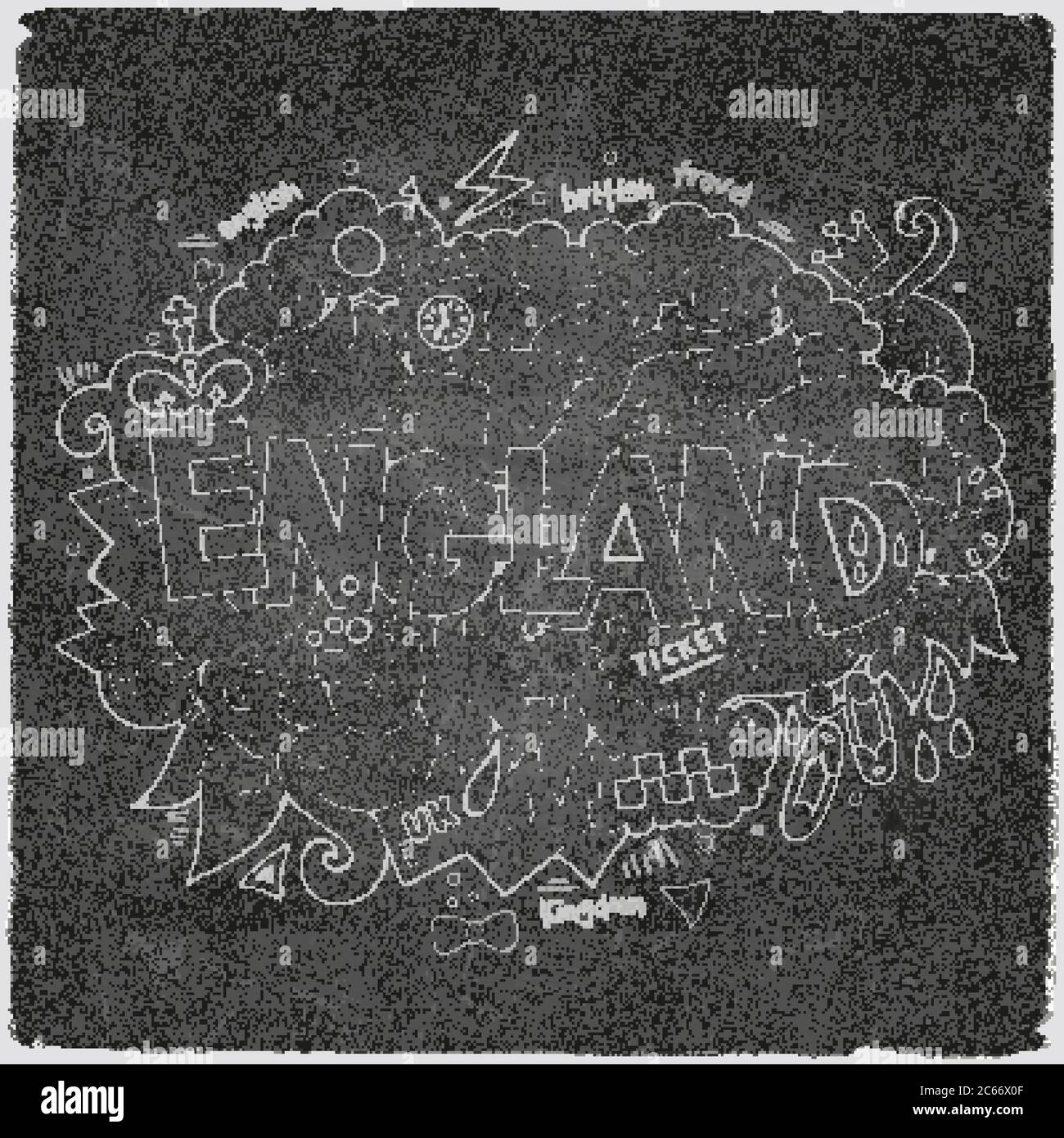 England hand lettering and doodles elements background. Vector ...