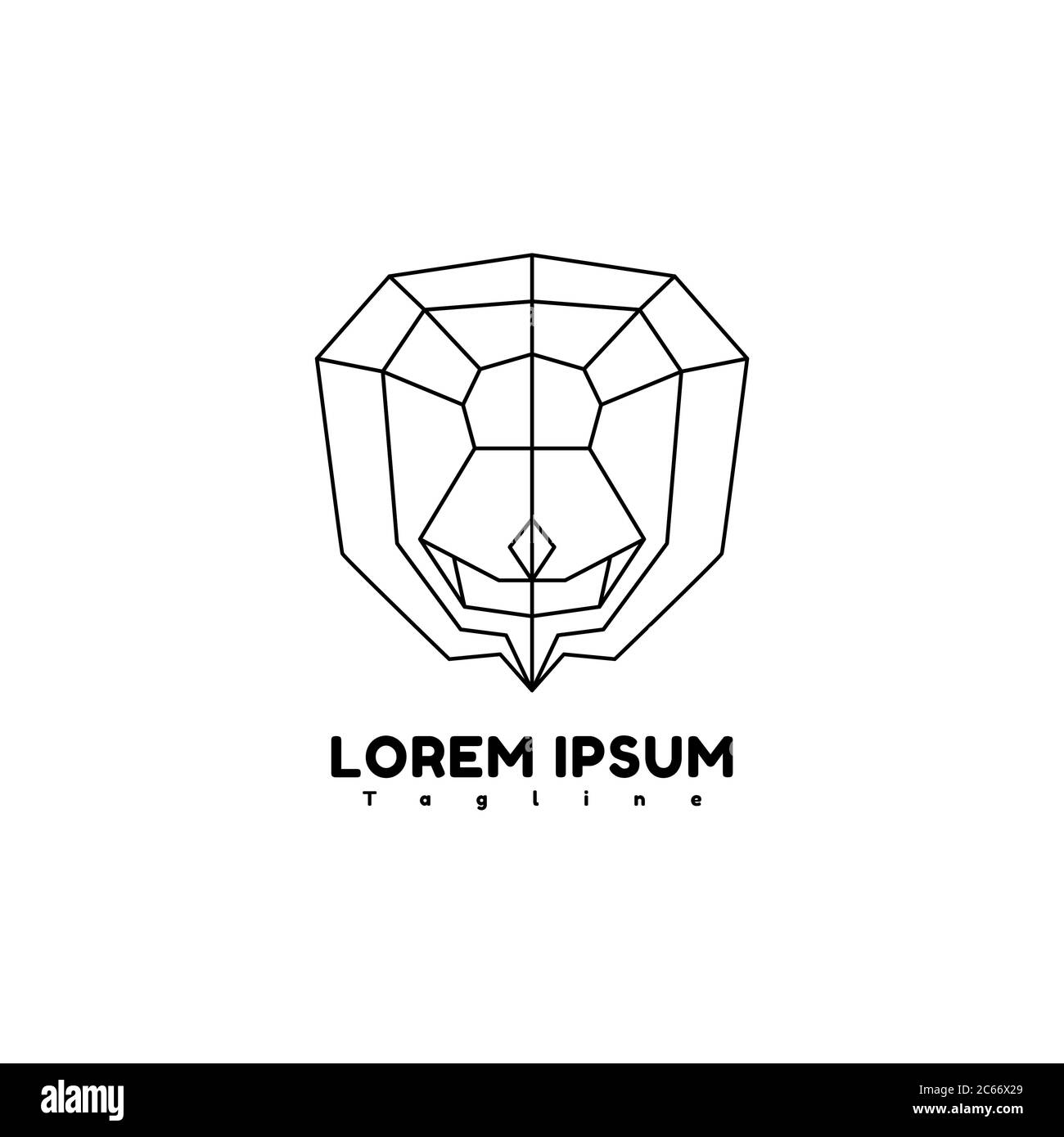 lion geometry vector design template illustration Stock Vector Image ...