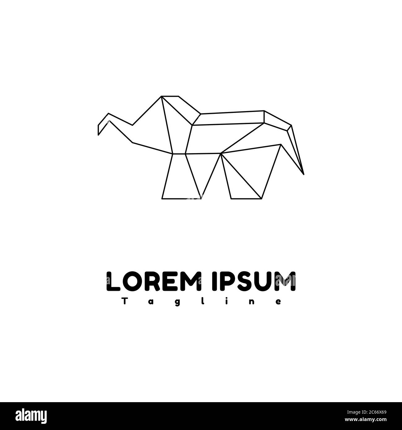 elephant geometry vector design template illustration Stock Vector ...