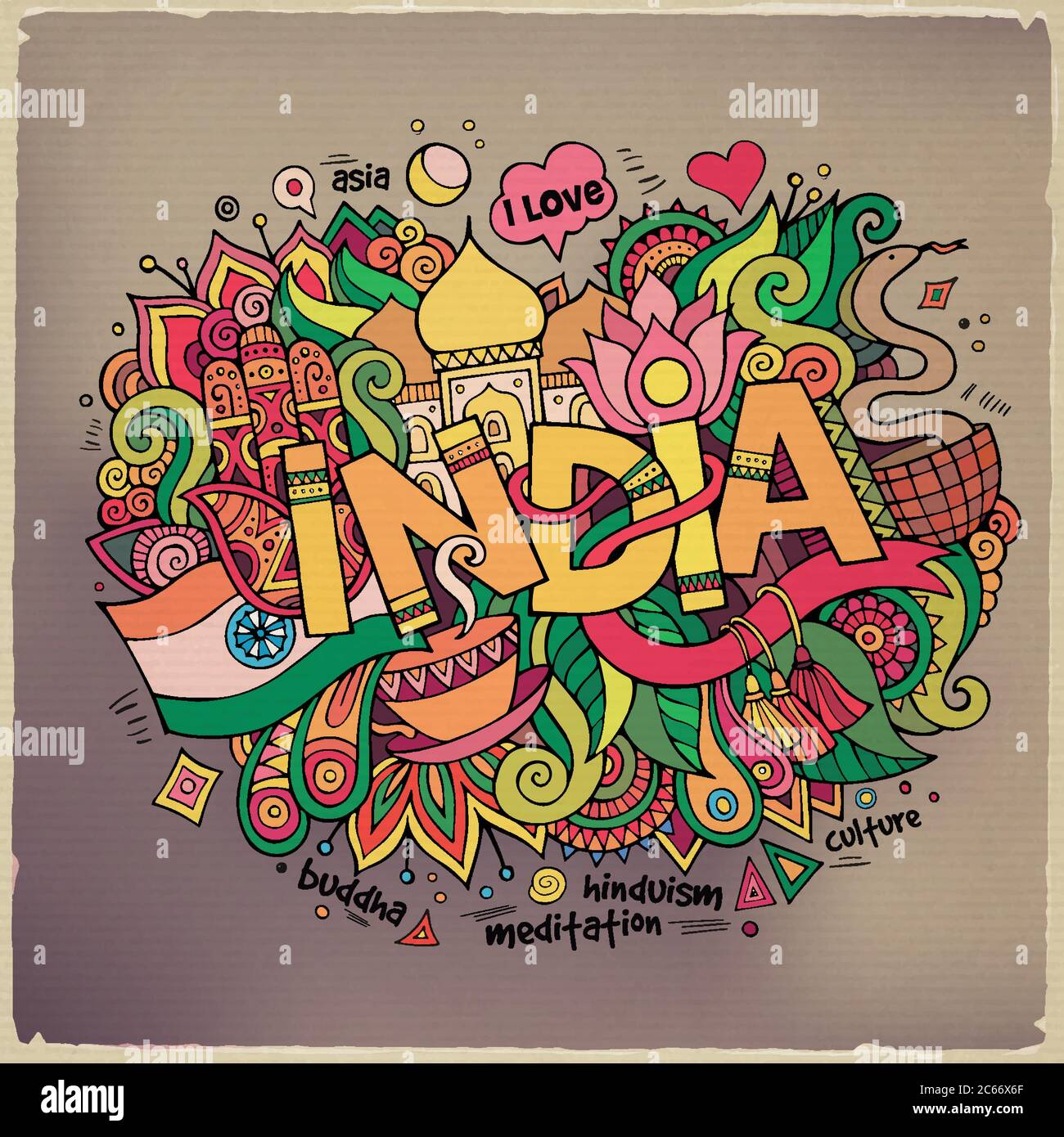 Hand drawn national flag of india Stock Vector Images - Alamy