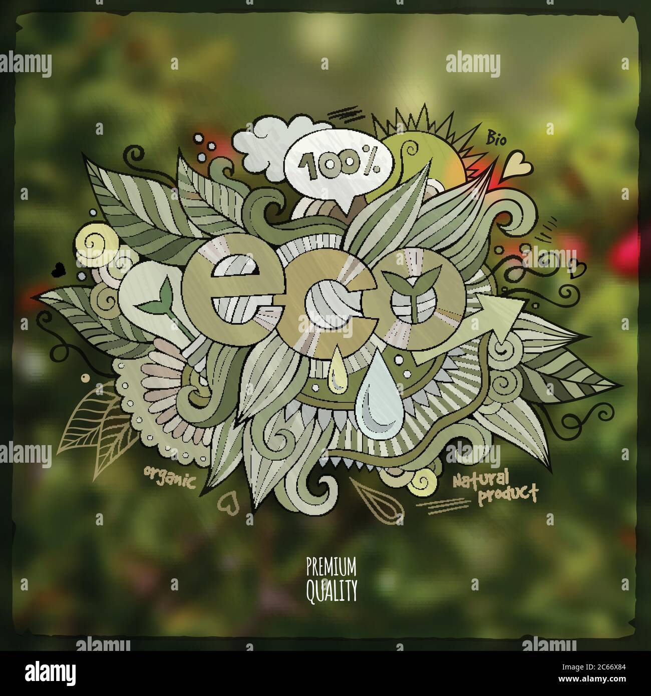 Eco hand lettering and doodles elements Stock Vector Image & Art - Alamy