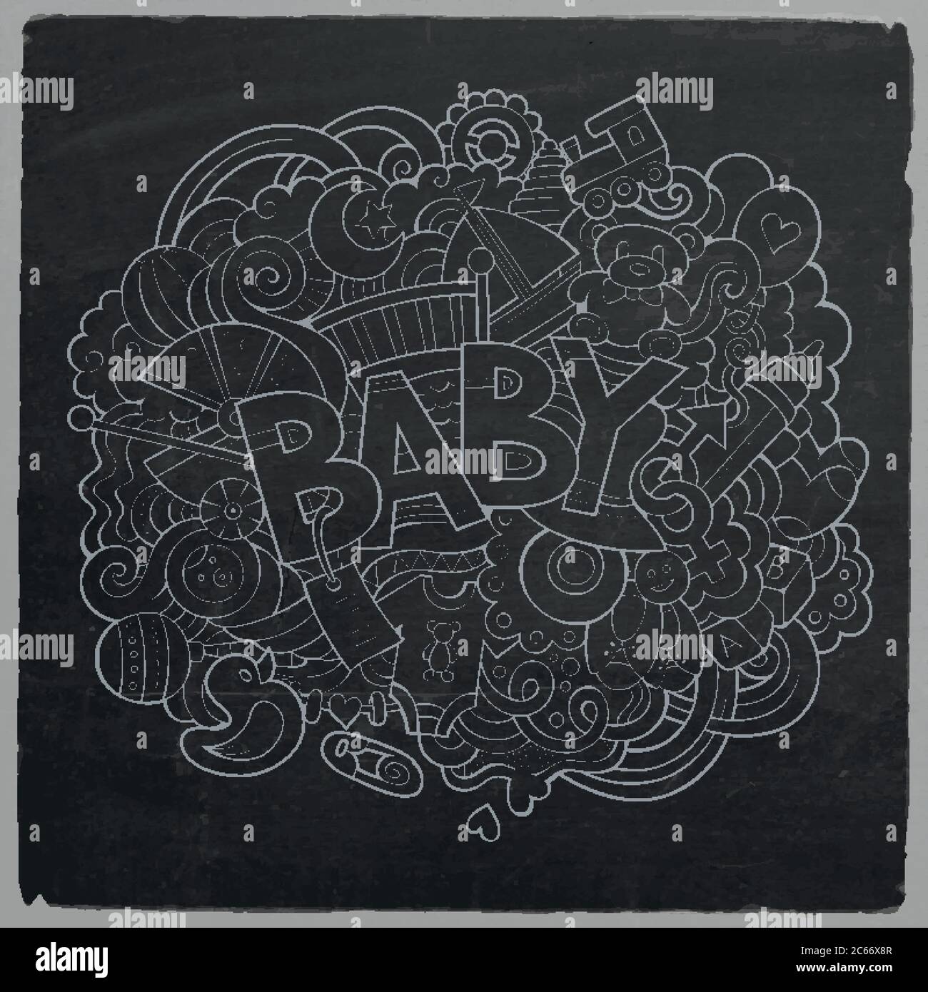 Cartoon vector hand drawn Doodle Baby illustration Stock Vector Image ...