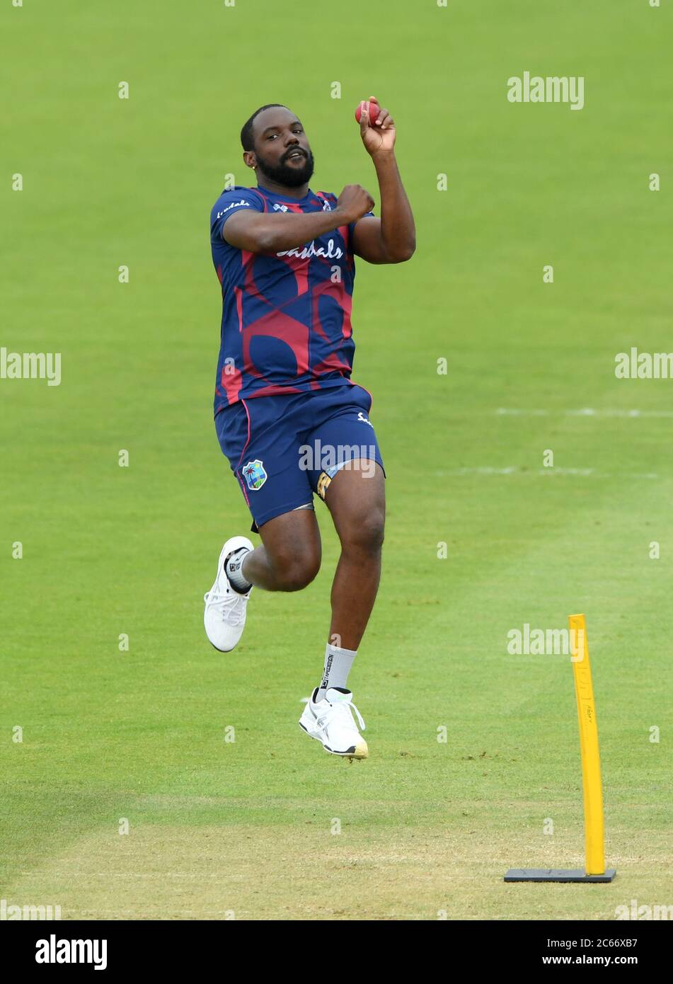 West Indies' Raymon Reifer during a nets session at the Ageas Bowl ...