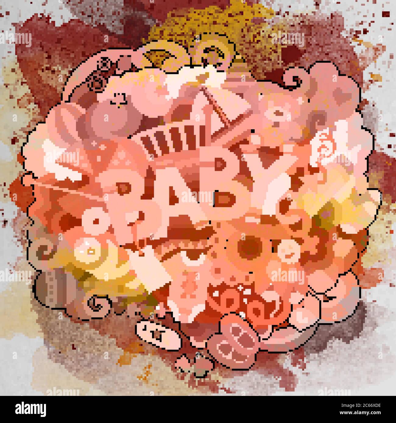 Cartoon vector hand drawn Doodle Baby illustration Stock Vector Image ...