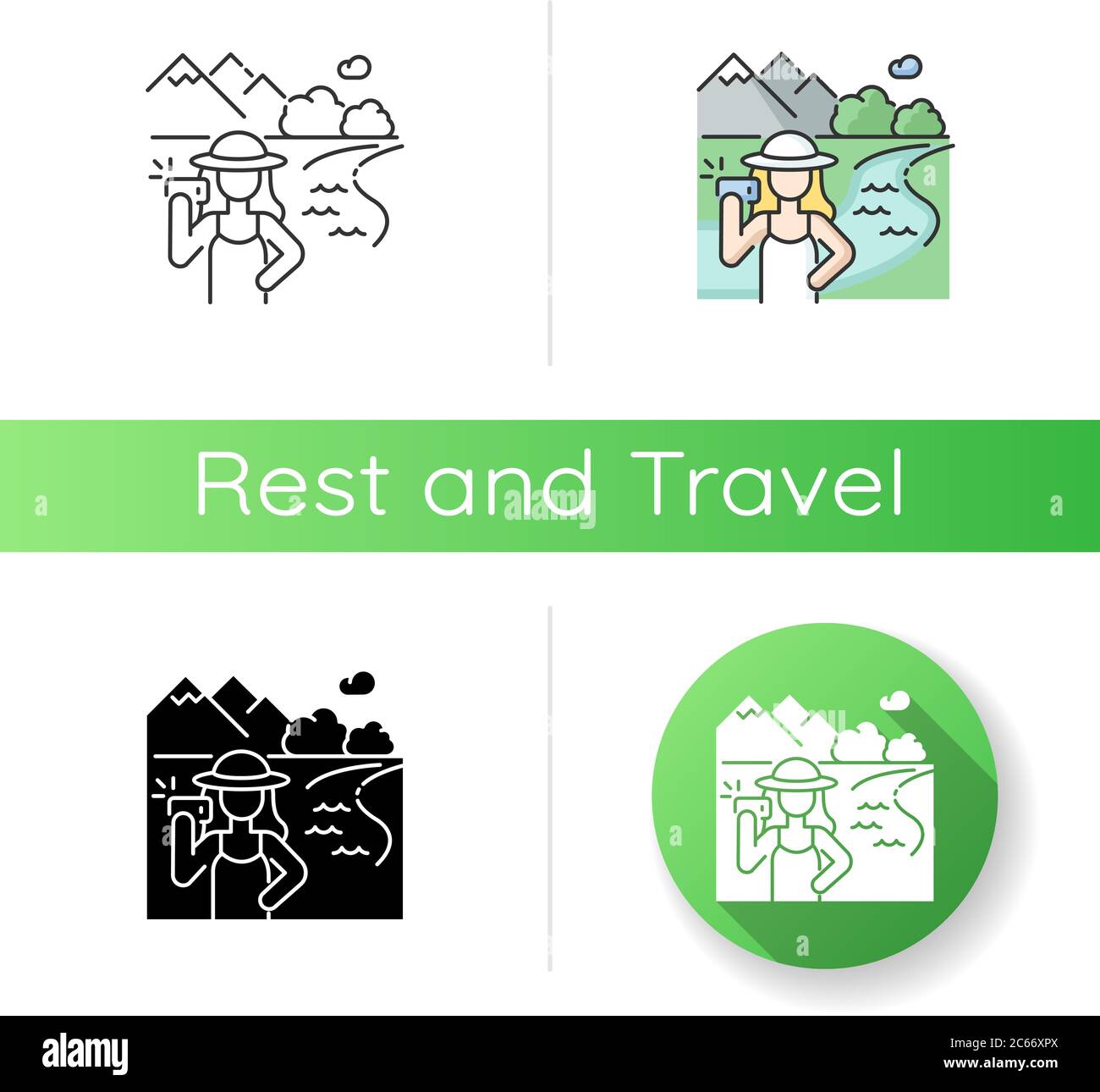 Insta tourism icon. Linear black and RGB color styles. Trendy vacation ...