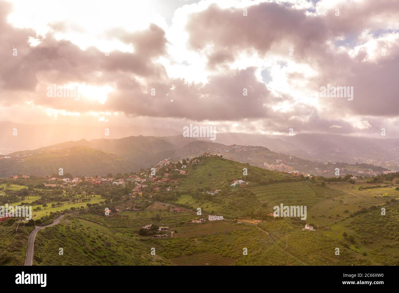 Gran Canaria nature around an erupting volcano rugged landscape full of ...