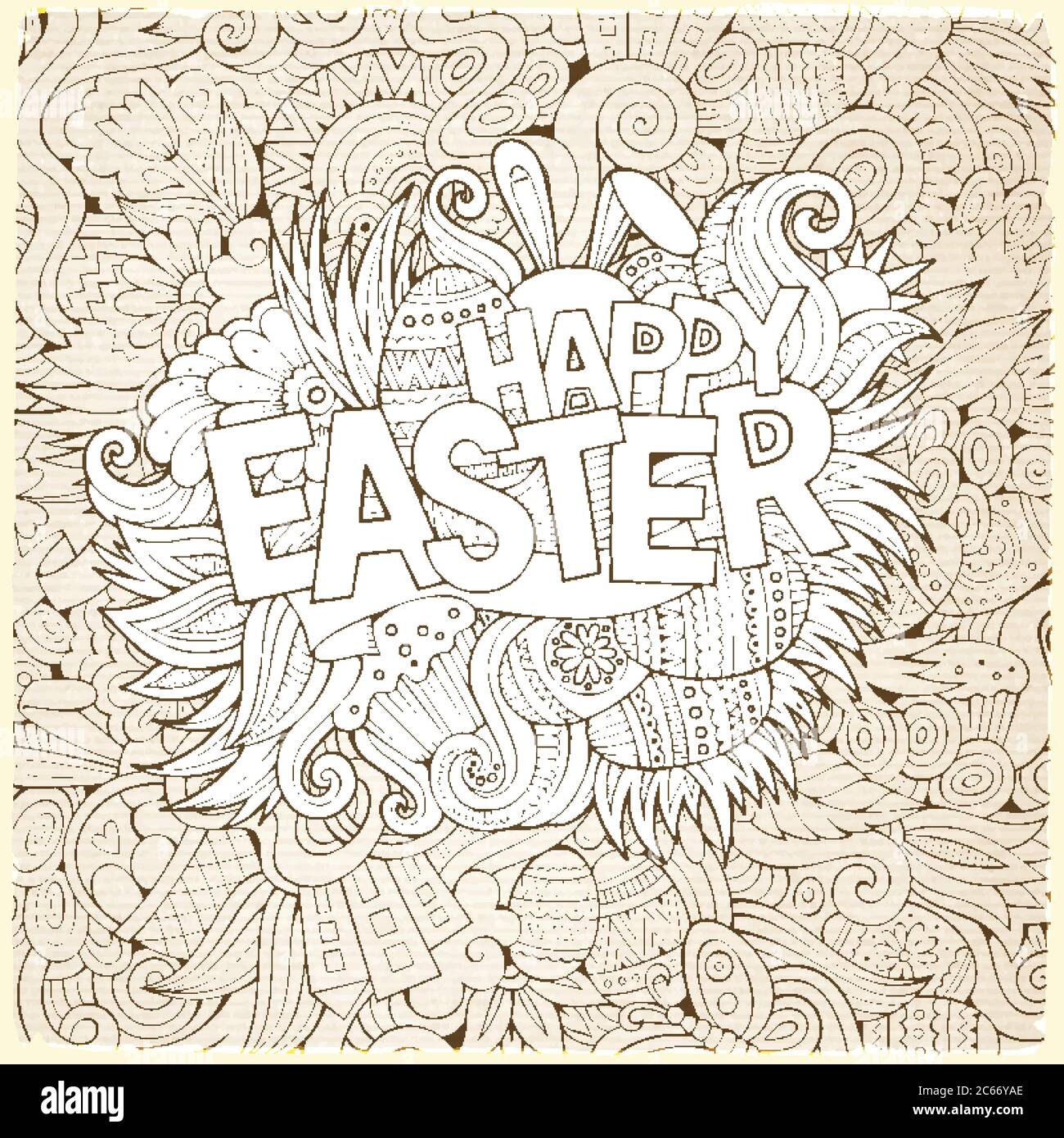 Easter hand lettering and doodles elements Stock Vector Image & Art - Alamy