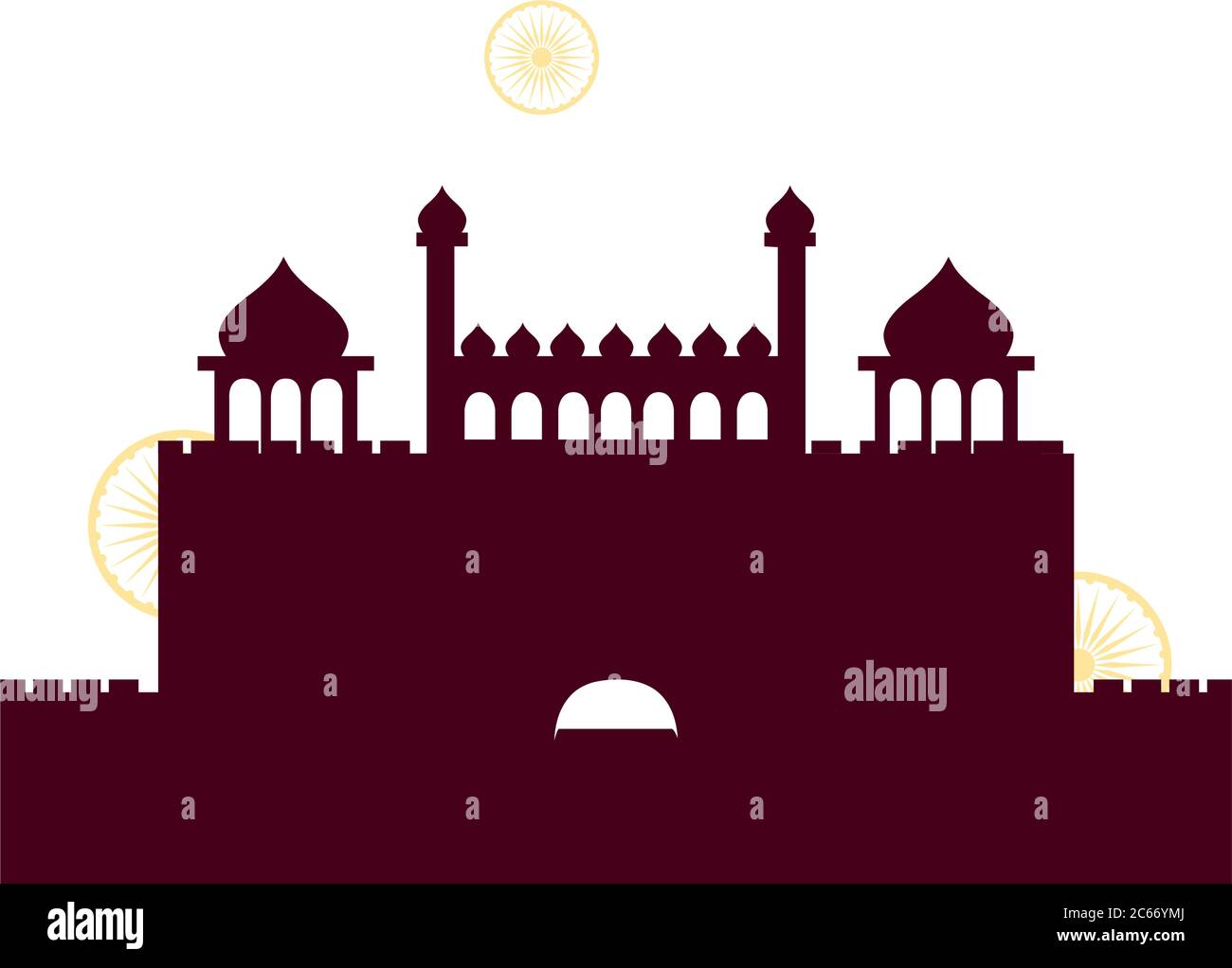 silhouettes famous monuments of india vector illustration design Stock ...