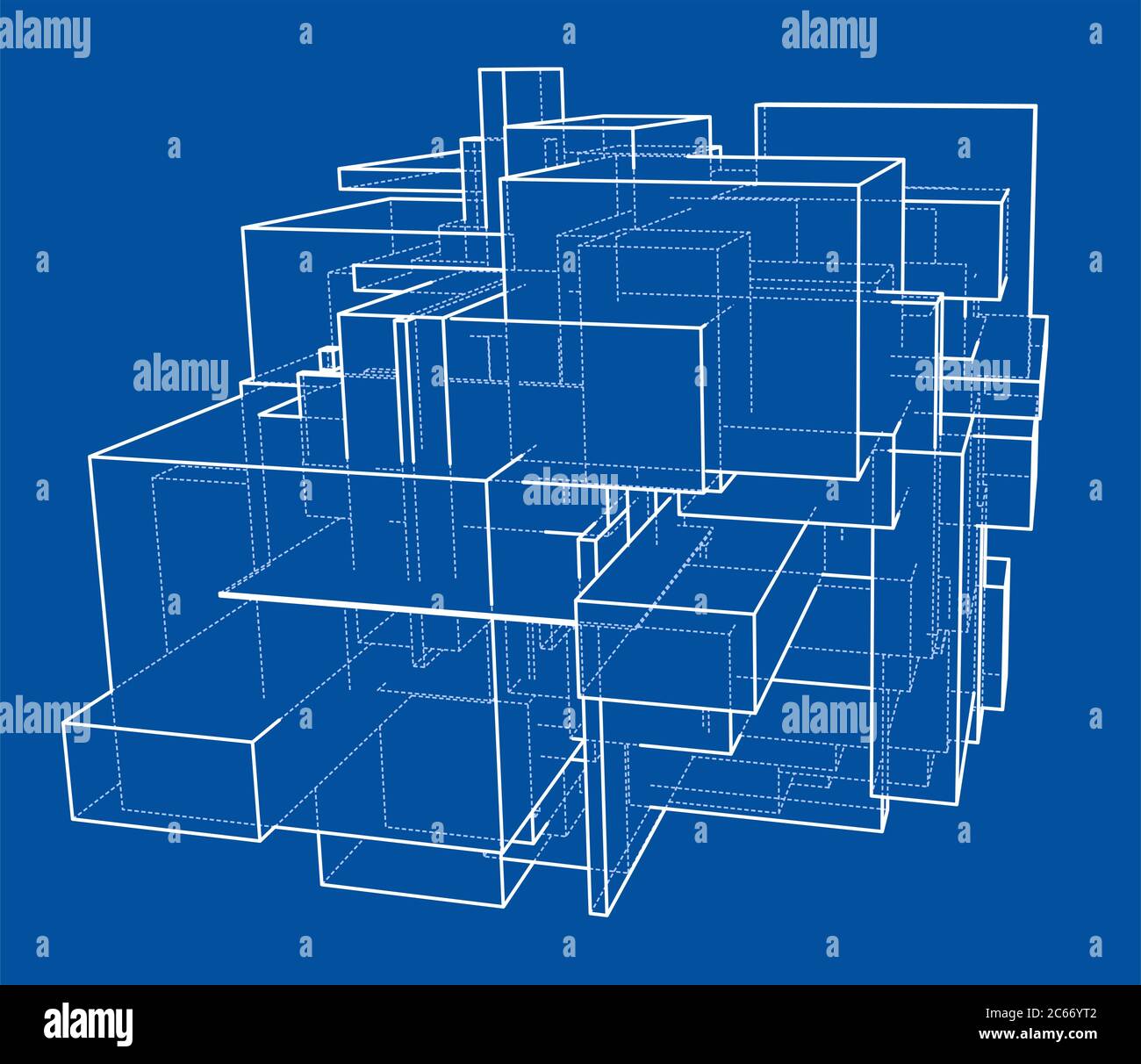 Wireframe Boxes. Sketch style Stock Photo - Alamy