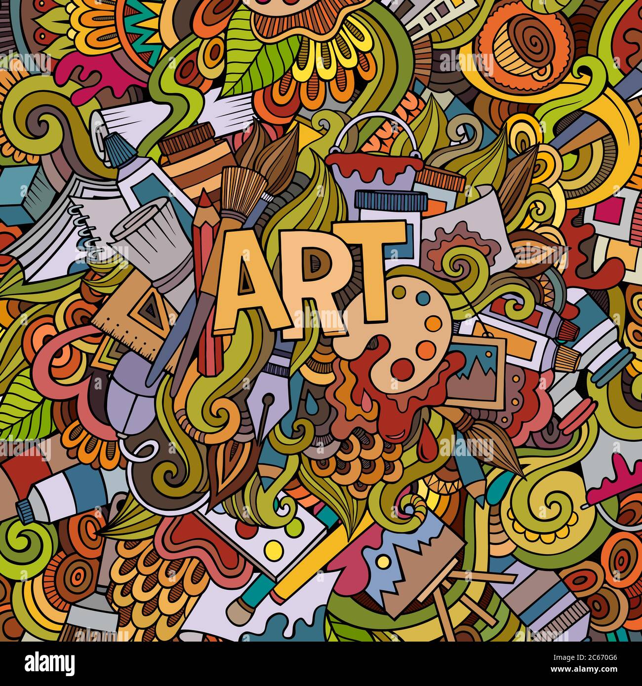 Art hand lettering and doodles elements background Stock Vector Image ...