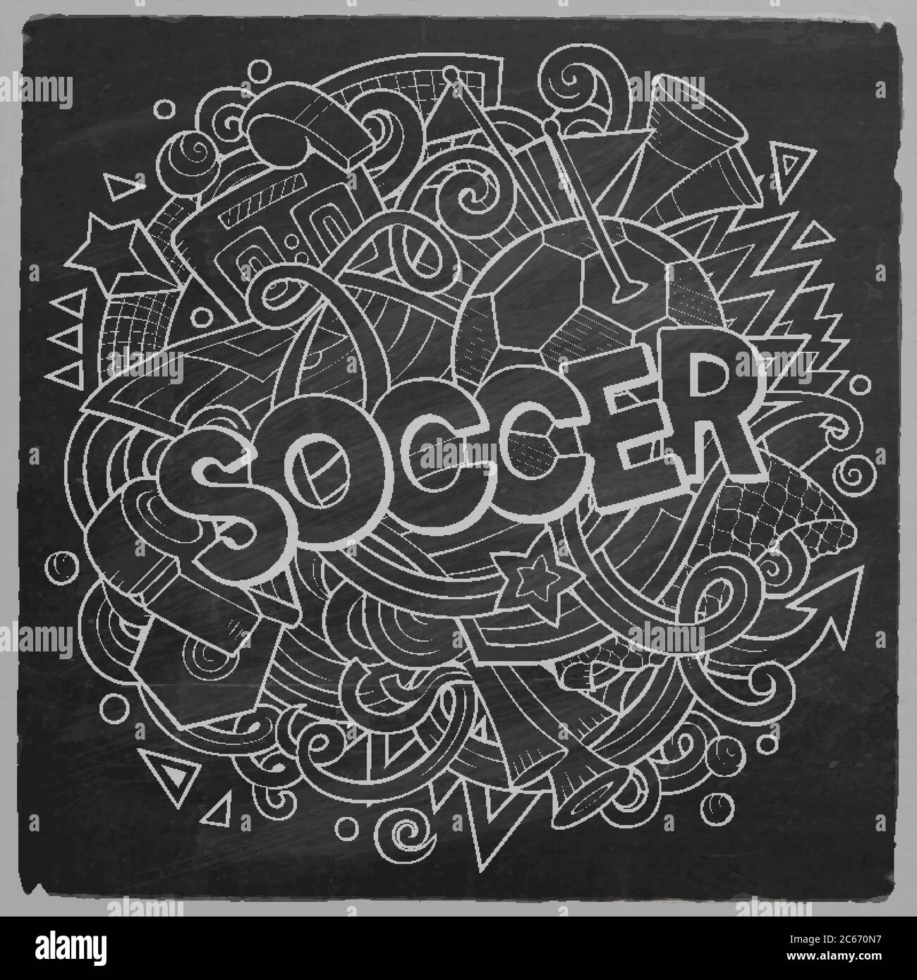 Cartoon cute doodles hand drawn Soccer illustration Stock Vector Image ...