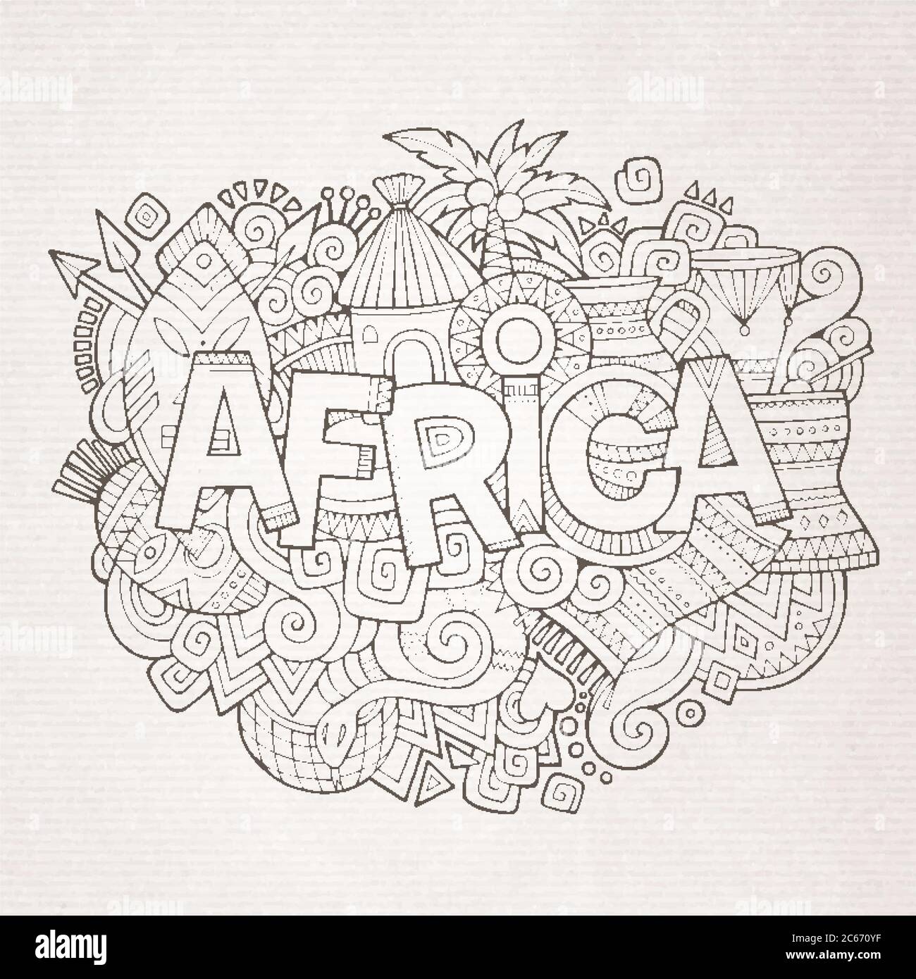 Africa ethnic hand lettering and doodles elements Stock Vector Image ...