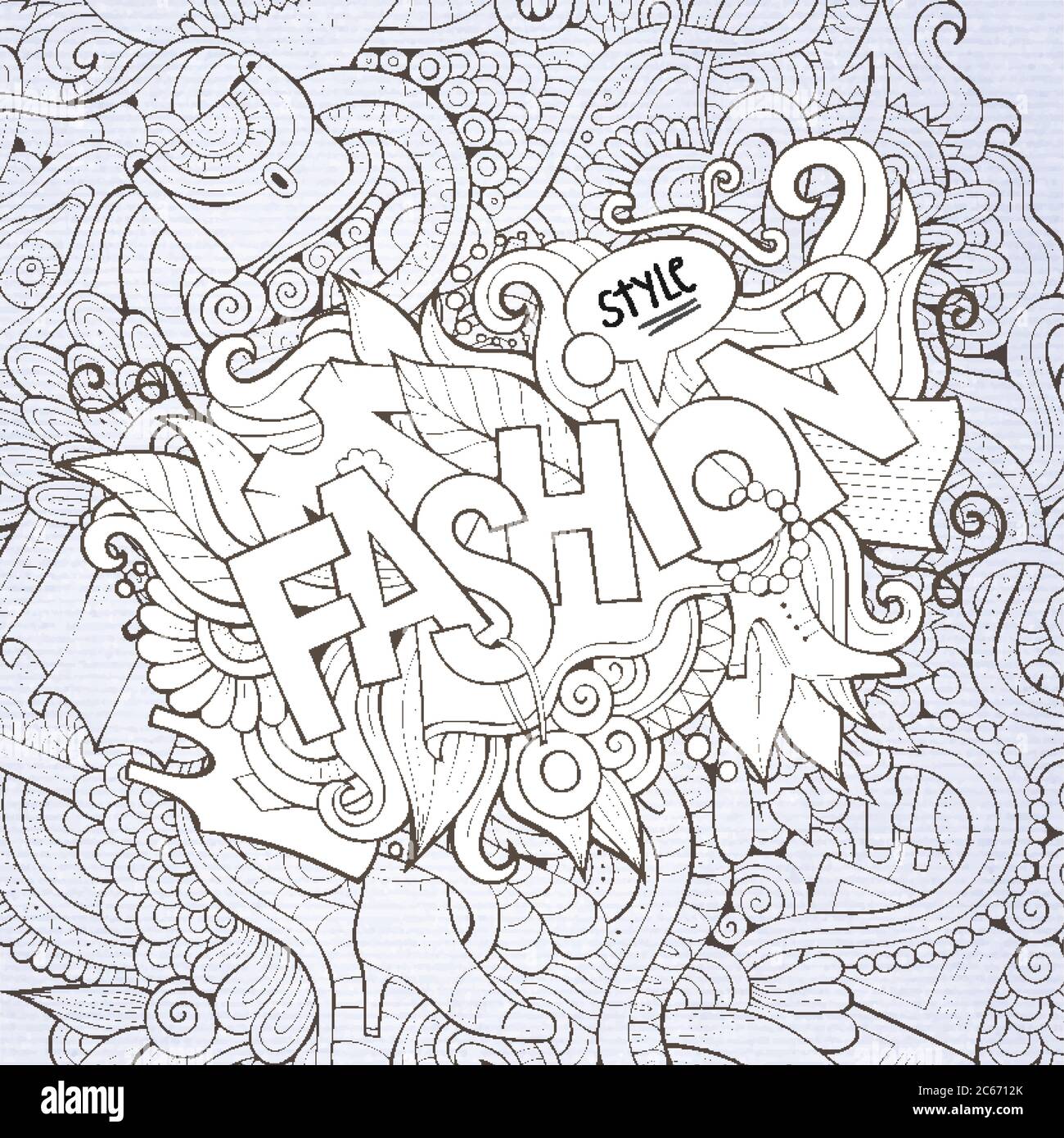 Fashion hand lettering and doodles elements background Stock Vector ...