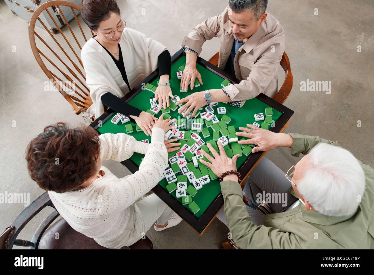 Mahjong table hi-res stock photography and images - Alamy