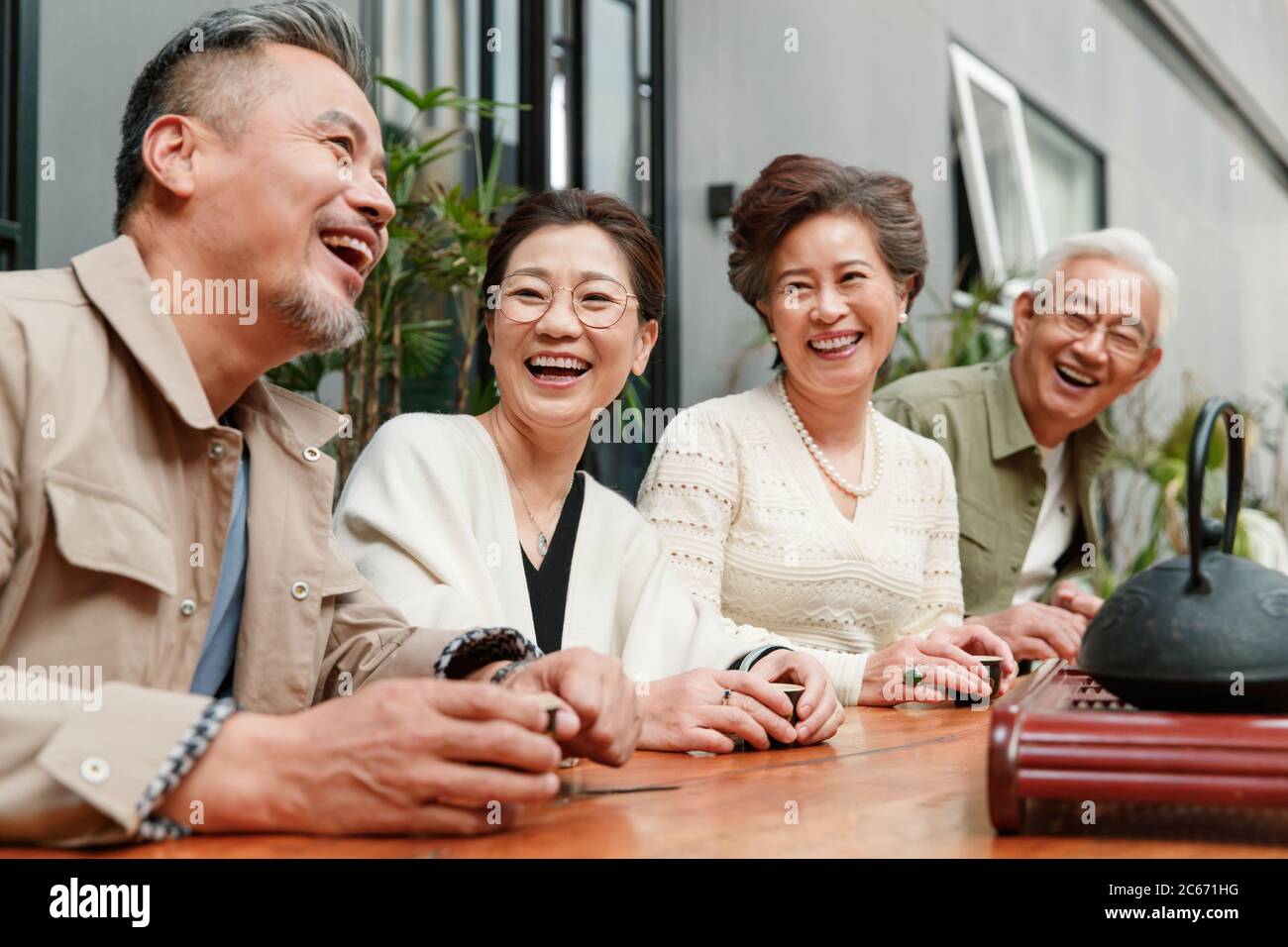 Elderly Young Tea Party High Resolution Stock Photography and Images ...