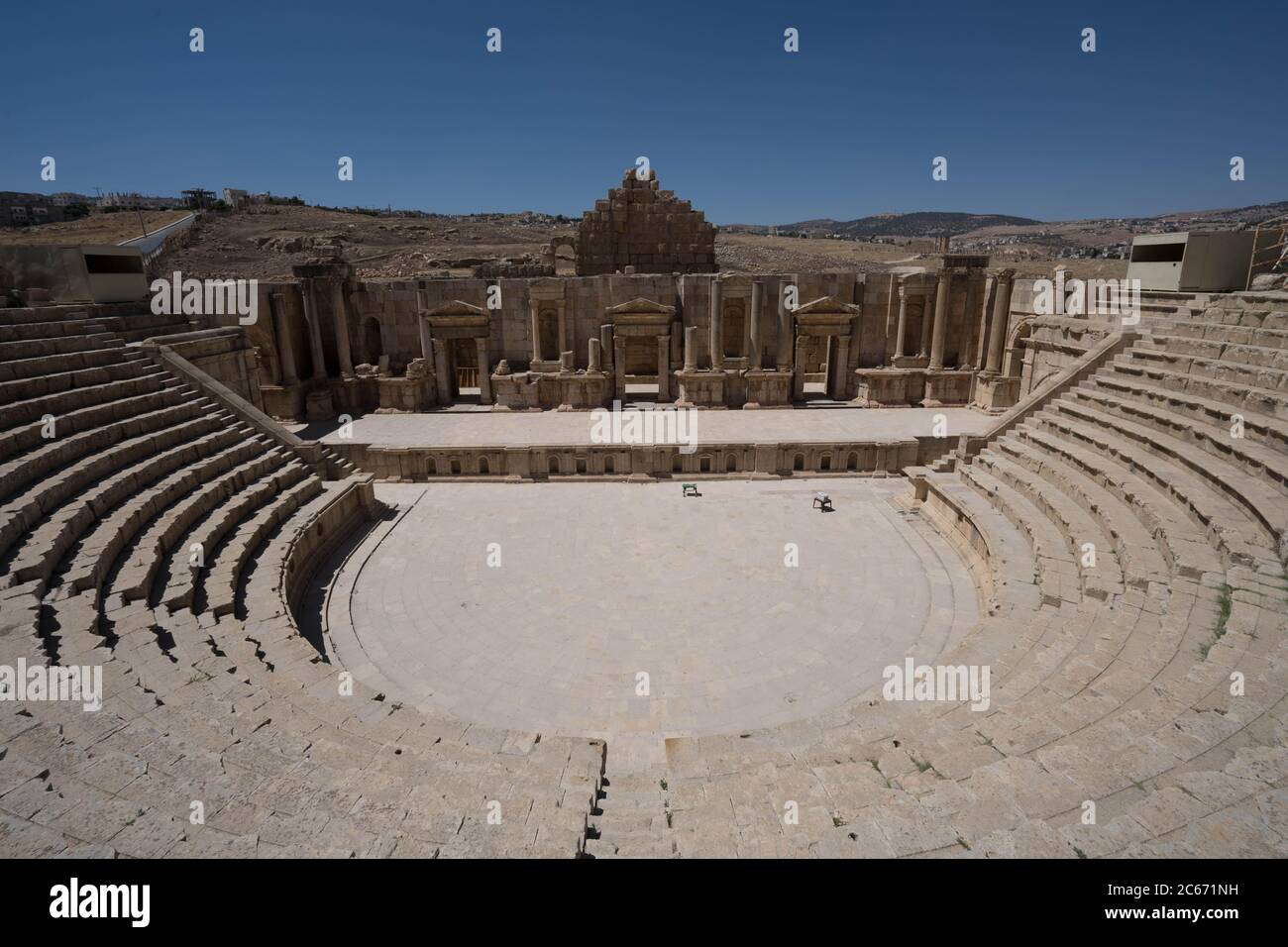 Theatre in ancient Roman city of Gerasa, Jerash, Jordan Stock Photo - Alamy