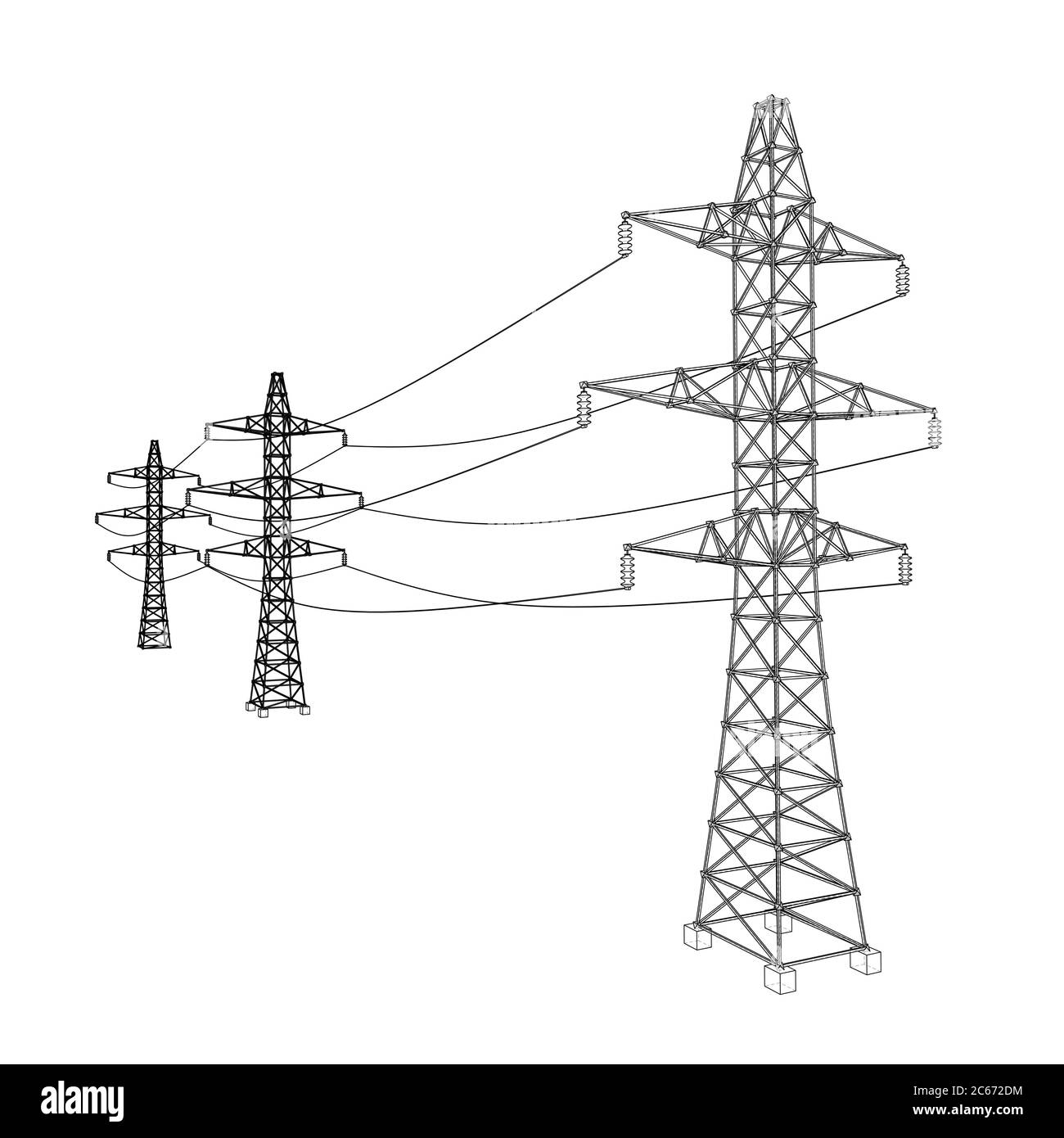 Electric pylons or electric towers concept Stock Photo - Alamy
