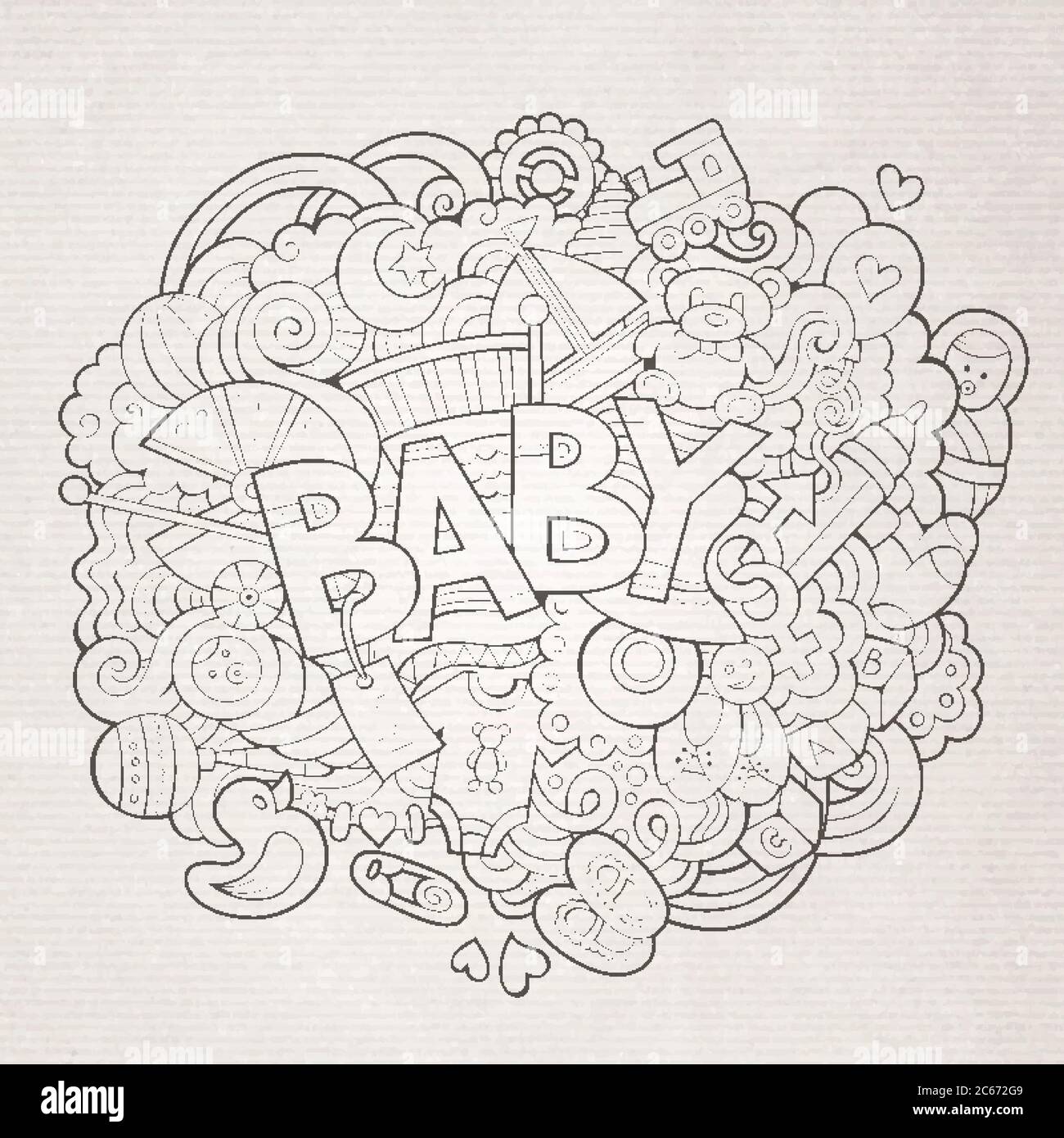 Cartoon vector hand drawn Doodle Baby illustration Stock Vector Image ...