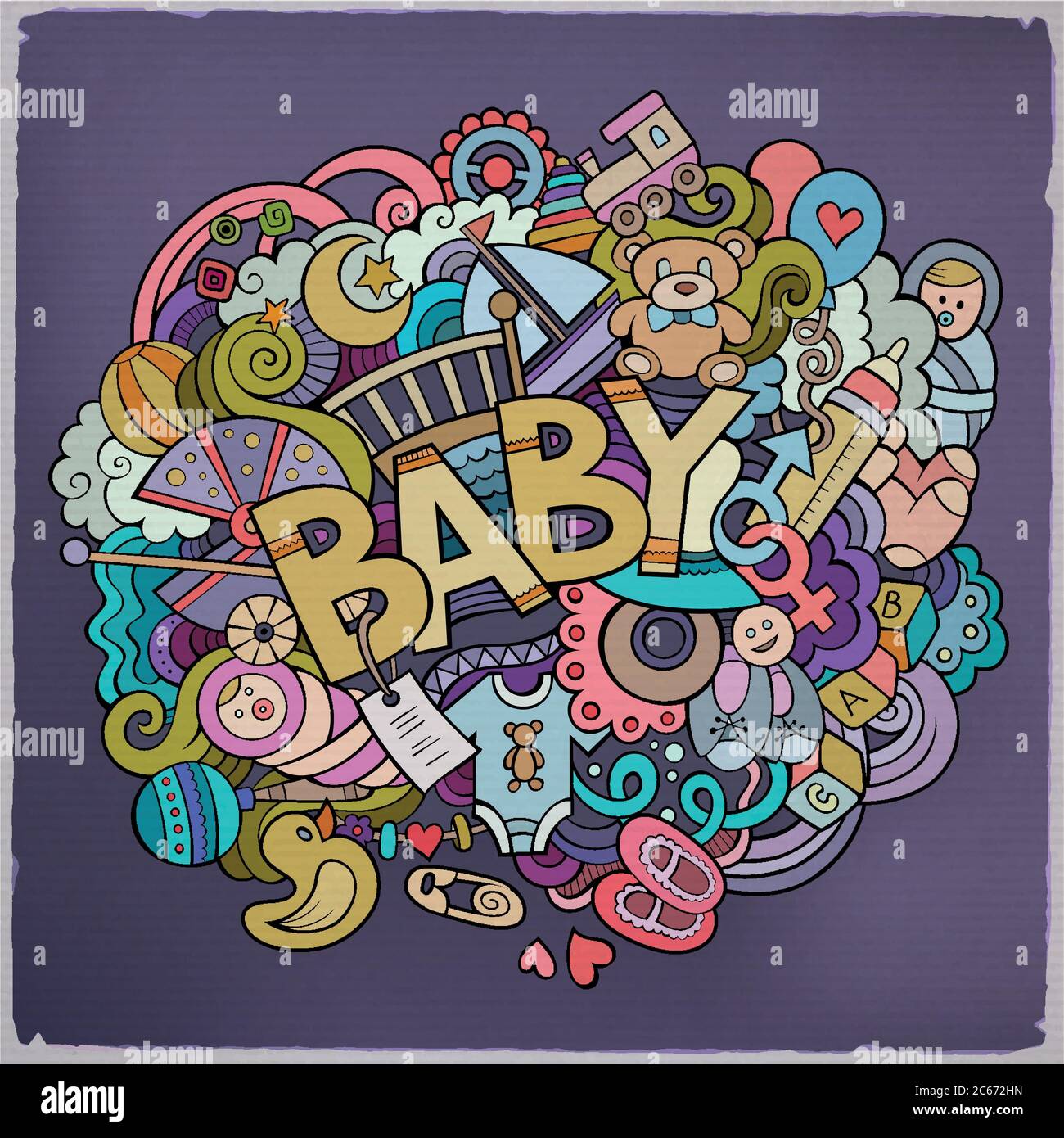 Cartoon vector hand drawn Doodle Baby illustration Stock Vector Image ...