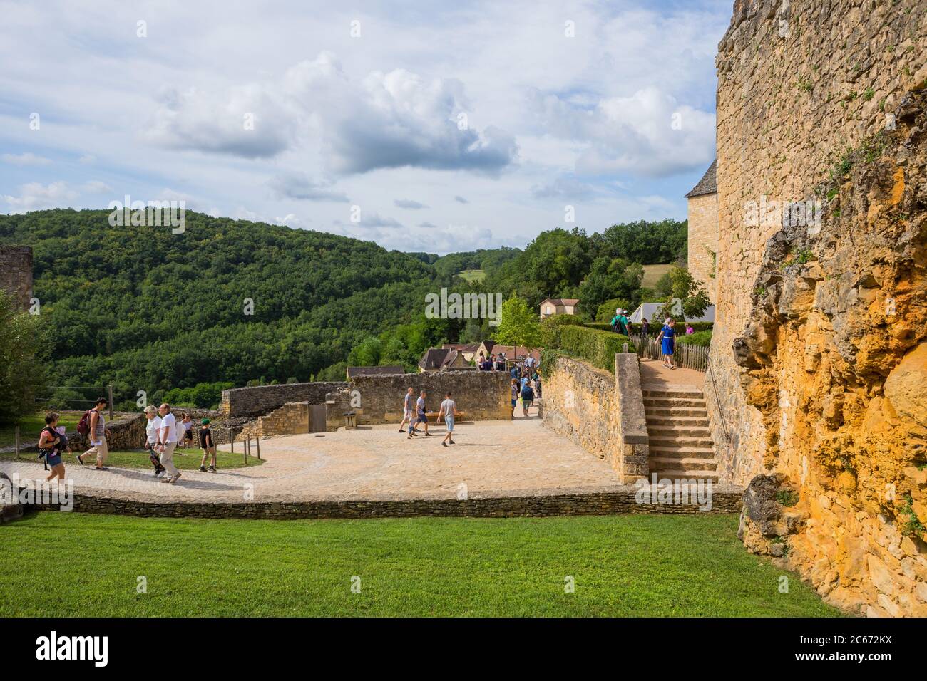 Castelnaud, Dordogne, France - August 13, 2019: People visiting ...