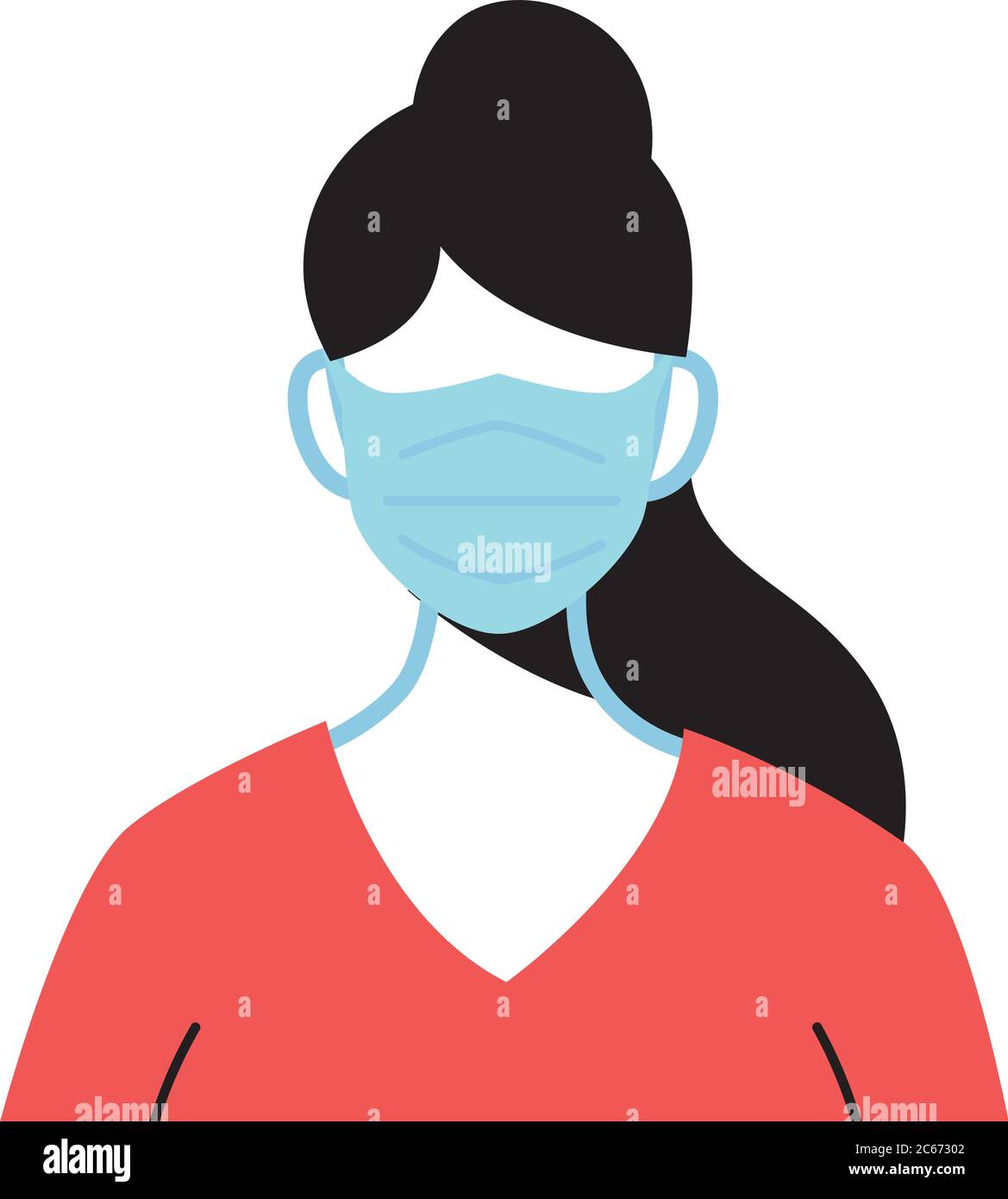 female doctor wearing surgical mask vector illustration design Stock ...