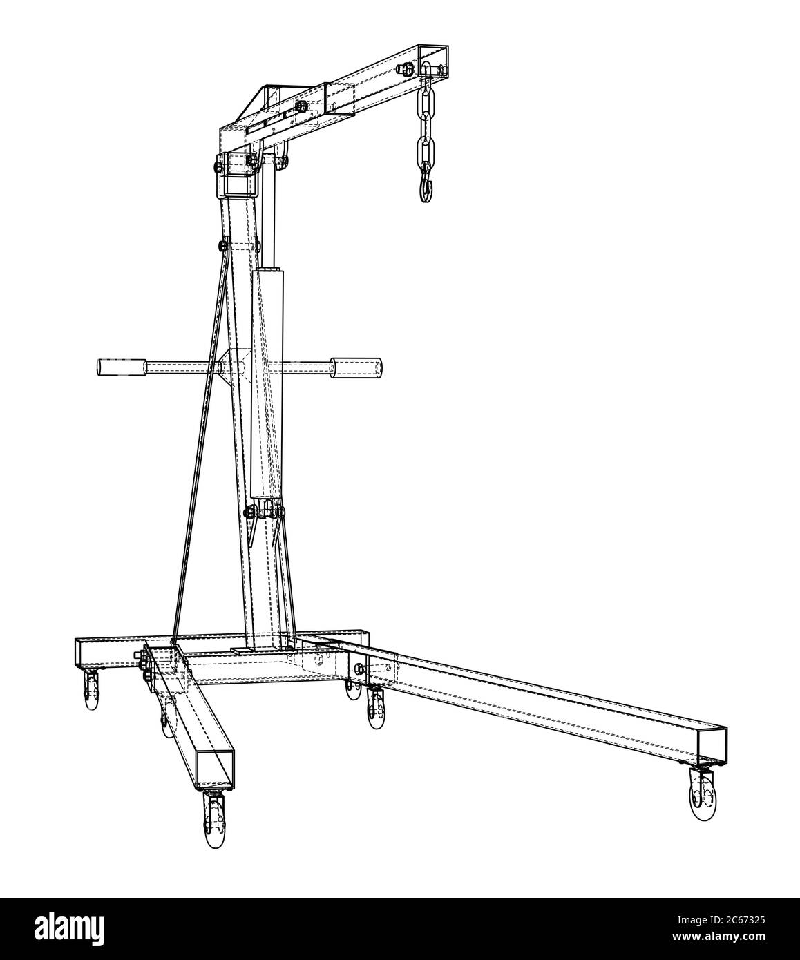 Engine hoist outline. 3D illustration Stock Photo - Alamy