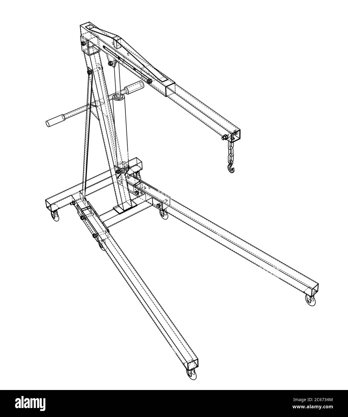 Engine hoist outline. 3D illustration Stock Photo - Alamy