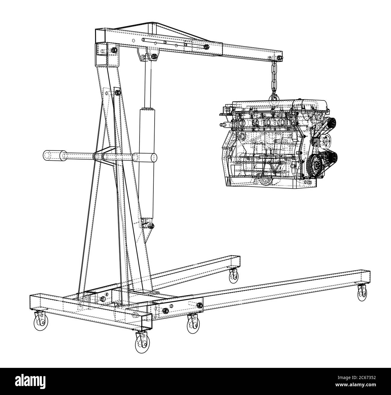 Engine hoist sketch Cut Out Stock Images & Pictures - Alamy