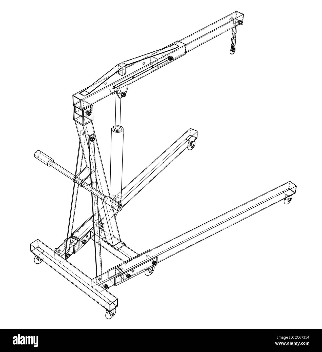 Engine hoist sketch Cut Out Stock Images & Pictures - Alamy