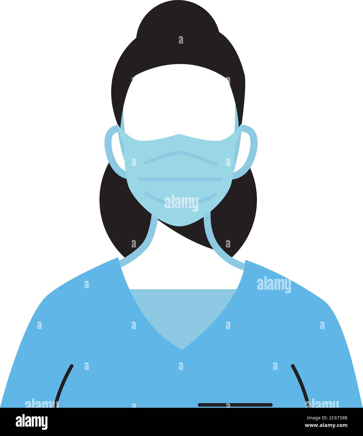 female doctor wearing surgical mask vector illustration design Stock ...