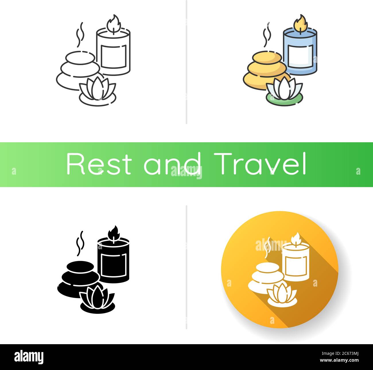 Spa resort icon. Linear black and RGB color styles. Wellness tourism ...