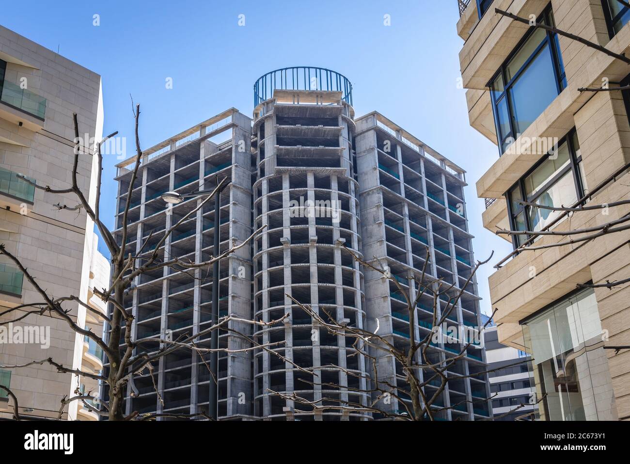 Unfinished residential building in Beirut, Lebanon Stock Photo - Alamy
