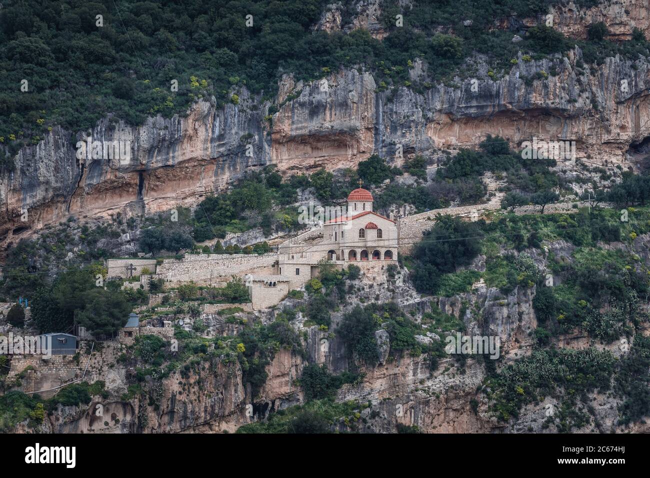 Church in Our Lady of Hamatoura located in village of Kousba, in the ...