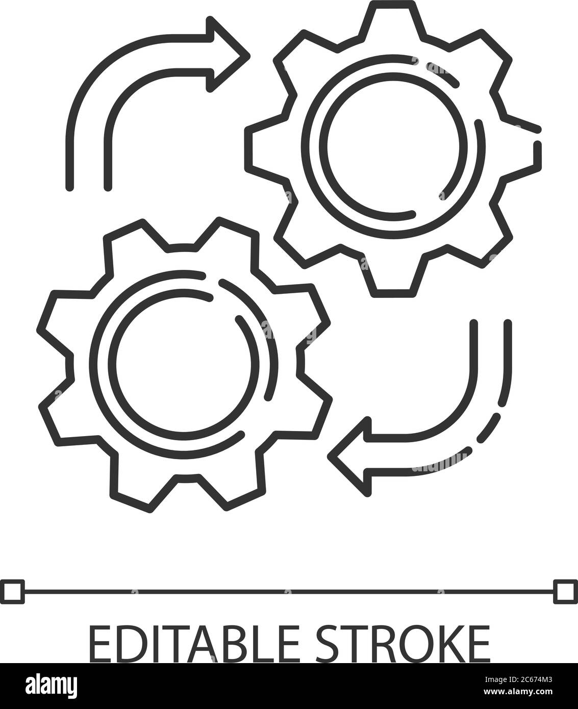 Maintenance pixel perfect linear icon. Industrial process ...