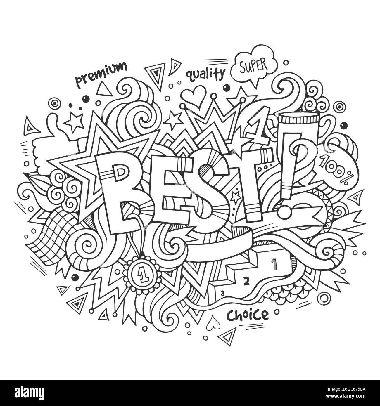 Best hand lettering and doodles elements background Stock Vector Image ...