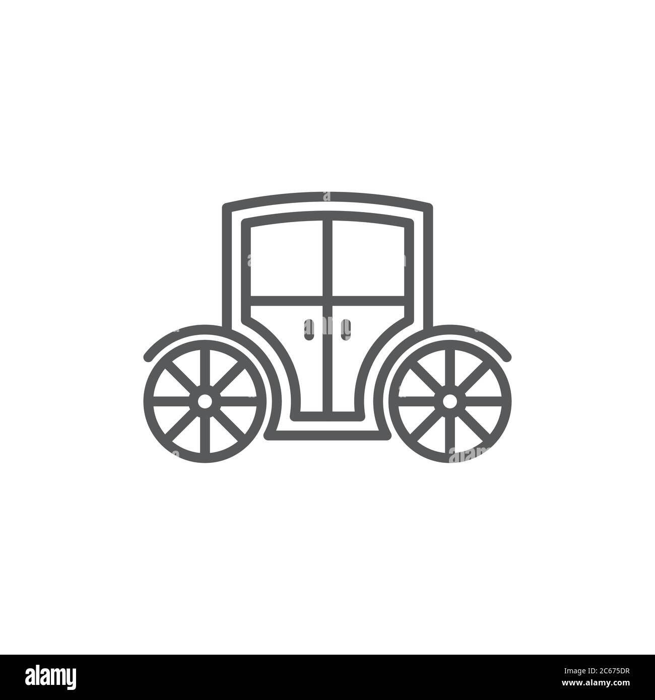 Wedding carriage vector icon symbol isolated on white background Stock ...