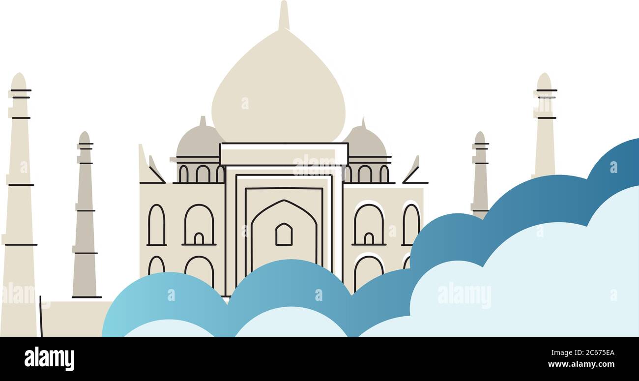 famous temples and monuments of india vector illustration design Stock ...