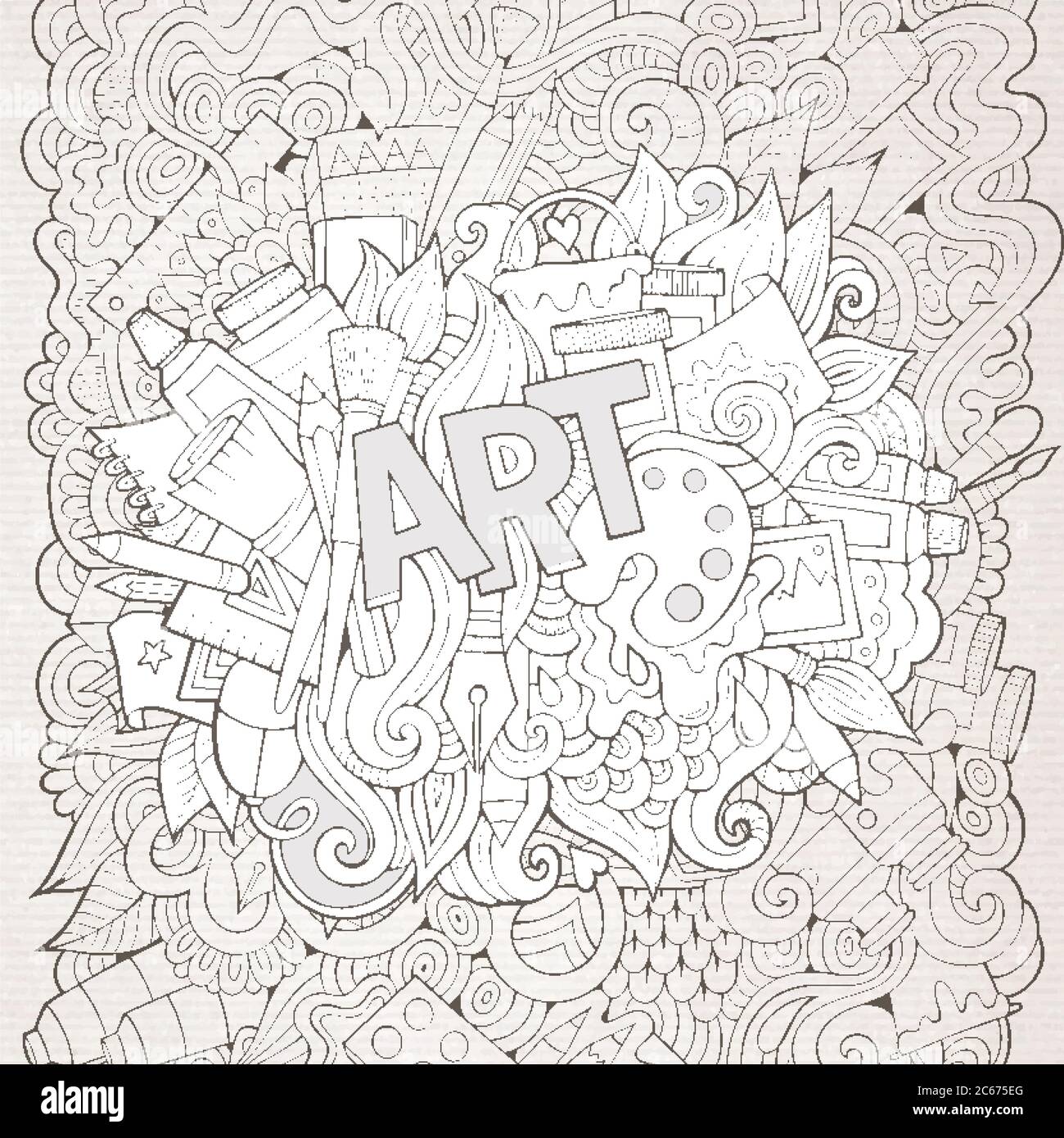Art hand lettering and doodles elements background Stock Vector Image ...