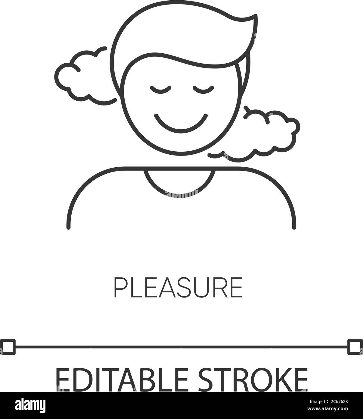 Pleasure pixel perfect linear icon. Positive emotion, satisfaction thin ...